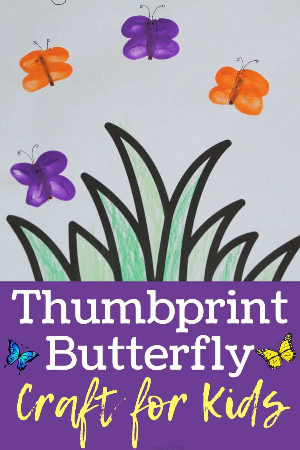 Easy Thumbprint Butterfly Craft for Kids (free template!)