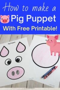 Easy Pig Paper Bag Puppet (with Free Printable Template!)