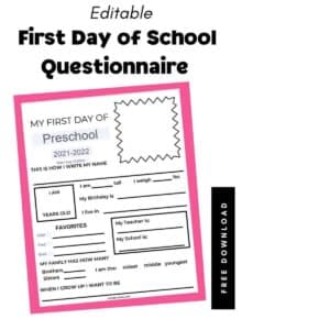 19 Free First Day of Preschool Printables - Simply Full of Delight