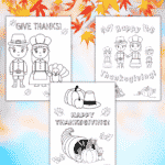 Cute Thanksgiving Pilgrim Coloring Pages (Free Printable)
