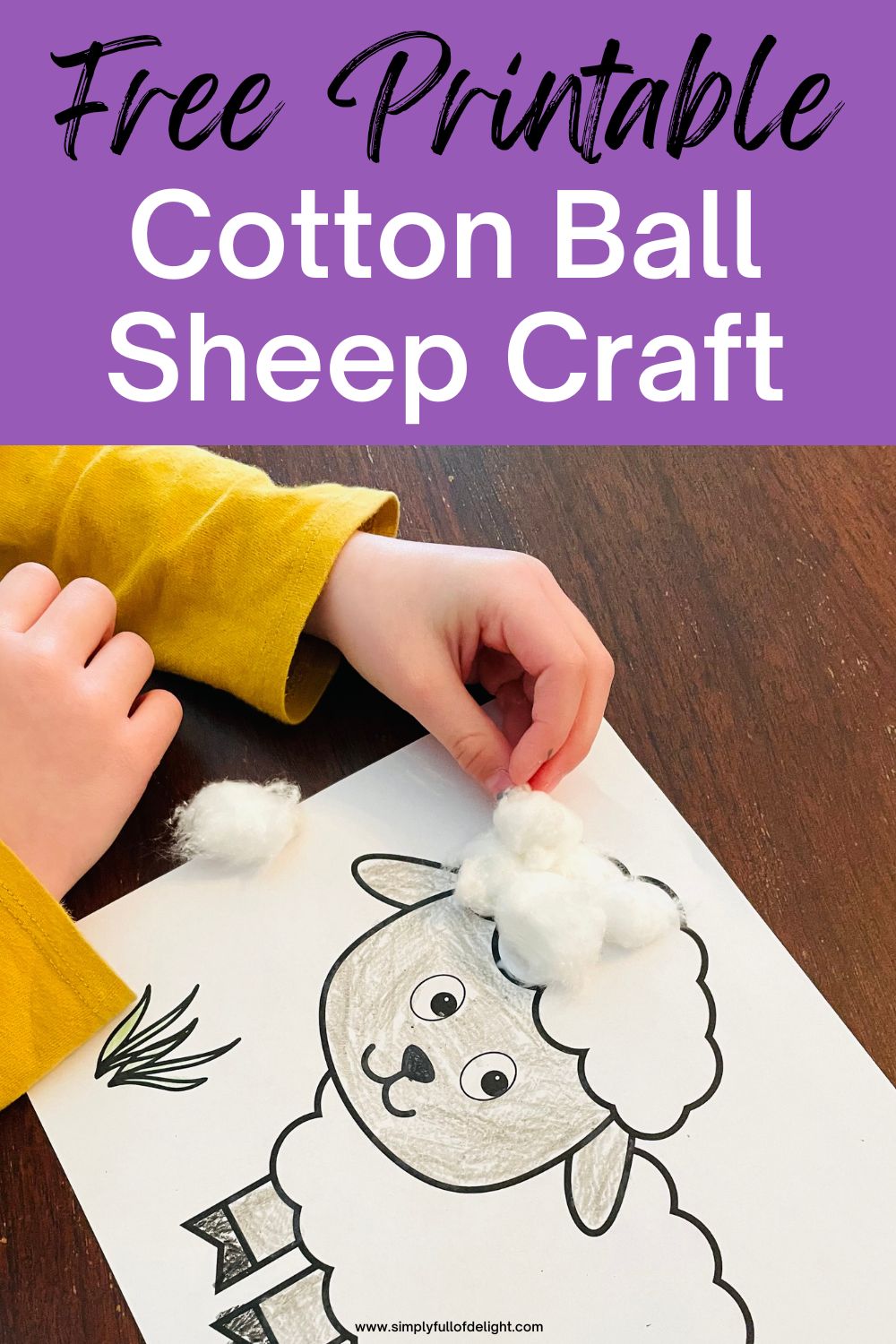 Easy Cotton Ball Sheep Craft Free Printable Easy Cotton Ball Sheep Craft Free Printable
