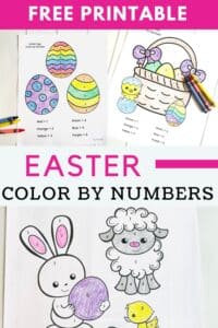 Easter Color By Number Worksheets (Free Printable!)