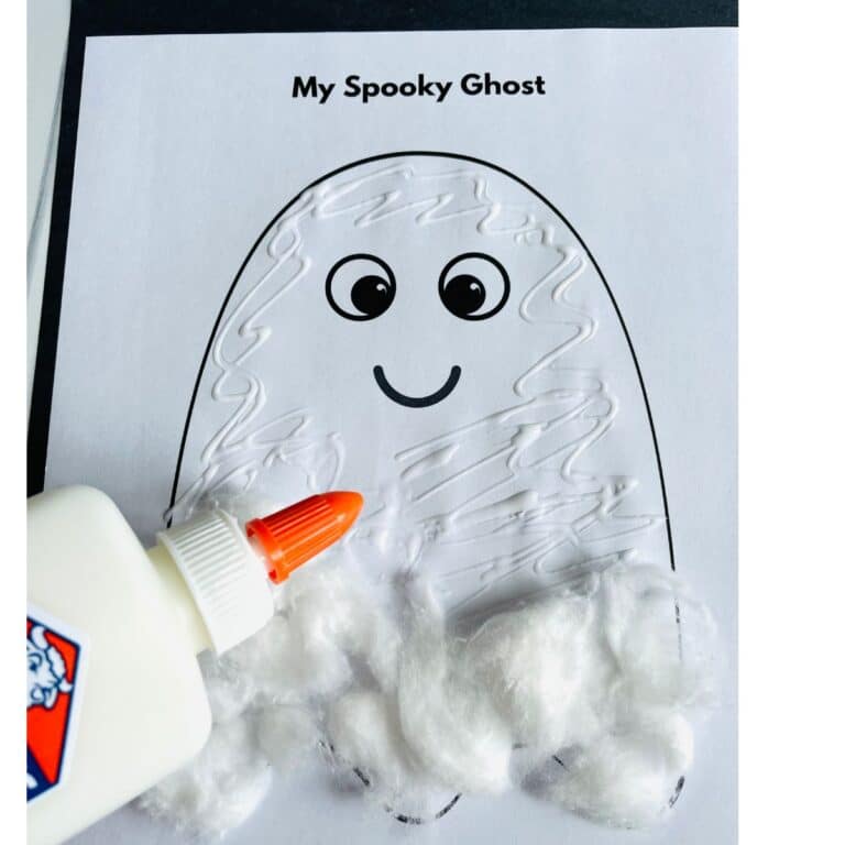Easy Cotton Ball Ghost Craft for Kids (Free Template) - Simply Full of ...