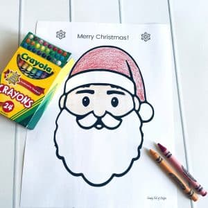 Easy Cotton Ball Santa Craft for Kids (Free Printable)