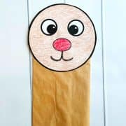 Printable Reindeer Paper Bag Puppet (Free Template!)