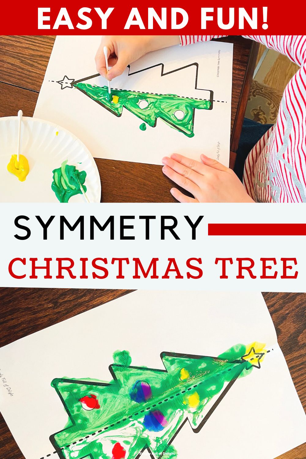 Symmetry Christmas Tree Painting (free printable!)