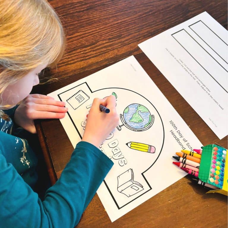 Free Printable 100 Days of School Crown for Kids - Simply Full of Delight