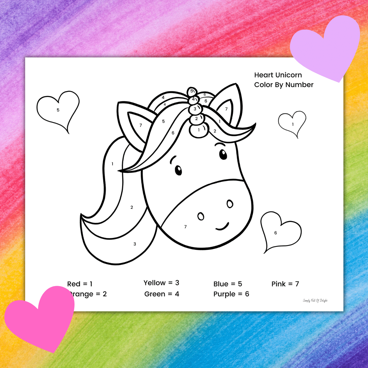 Color by Number Unicorn Coloring Pages (100% Free!)