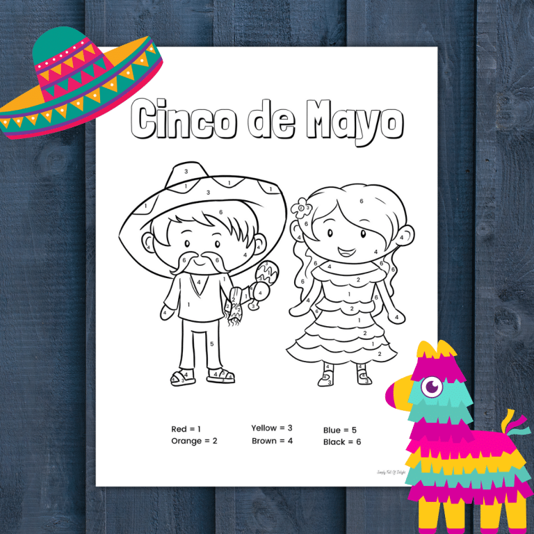 Free Printable Cinco de Mayo Color by Number Pages - Simply Full of Delight