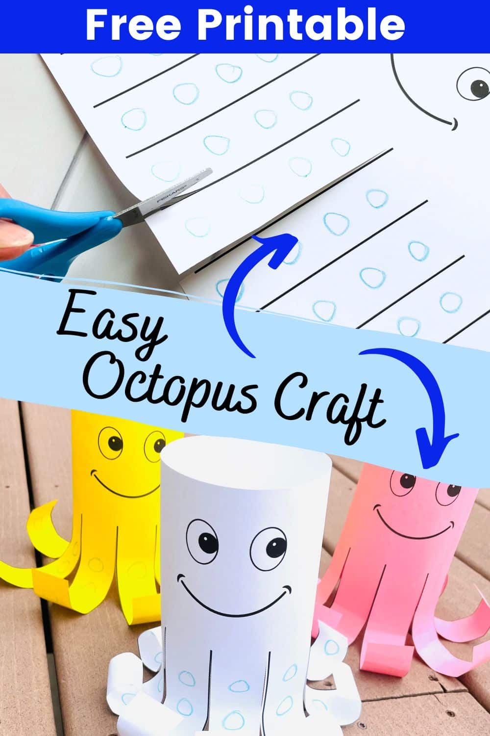 Easy Octopus Craft for Preschool (Free Printable)