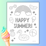 Happy Summer Coloring Pages for Kids (Free Printable!) - Simply Full of ...