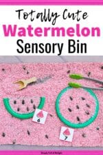 Easy Watermelon Sensory Bin for Preschoolers - Simply Full of Delight