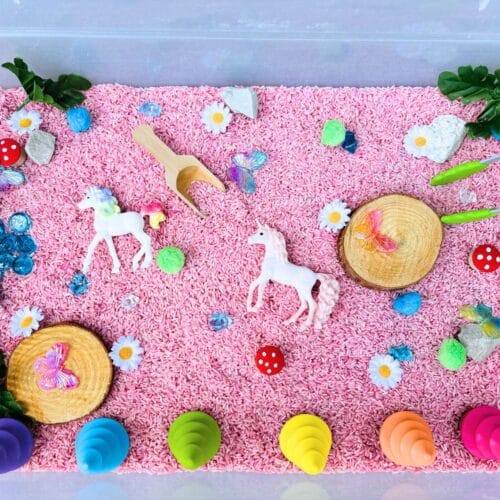 Easy DIY Unicorn Sensory Bin for Kids (So cute!) - Simply Full of Delight