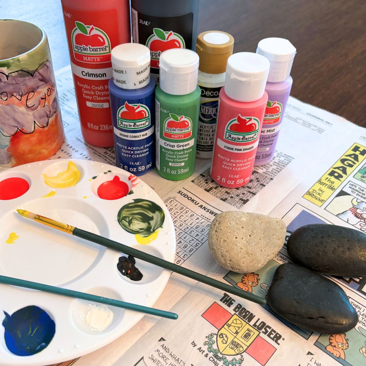 How to Paint Rocks in Acrylic: Rock Painting for Kids - Simply Full of ...