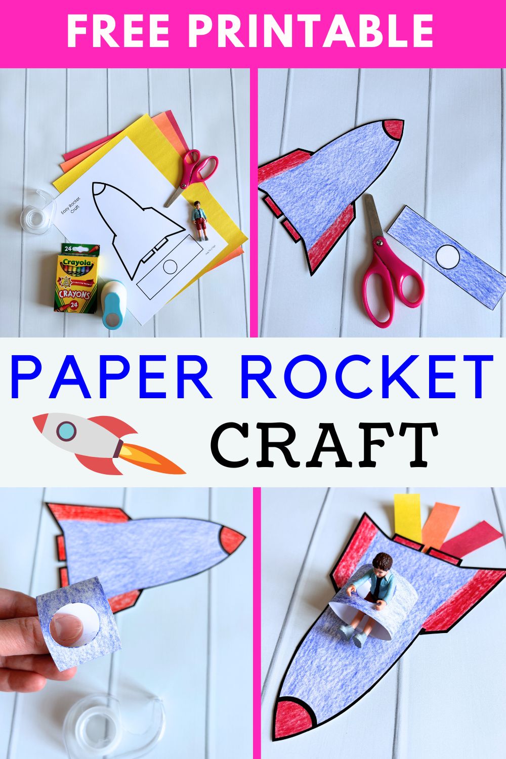 Easy Rocket Craft for Preschoolers (Free Template!) - Simply Full of ...