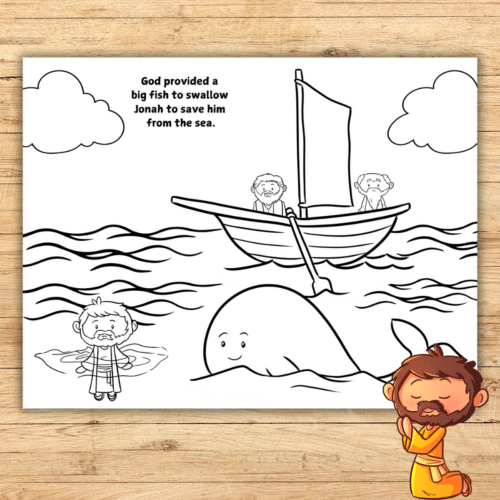 Jonah and the Big Fish Coloring Page (Free Printable) - Simply Full of ...