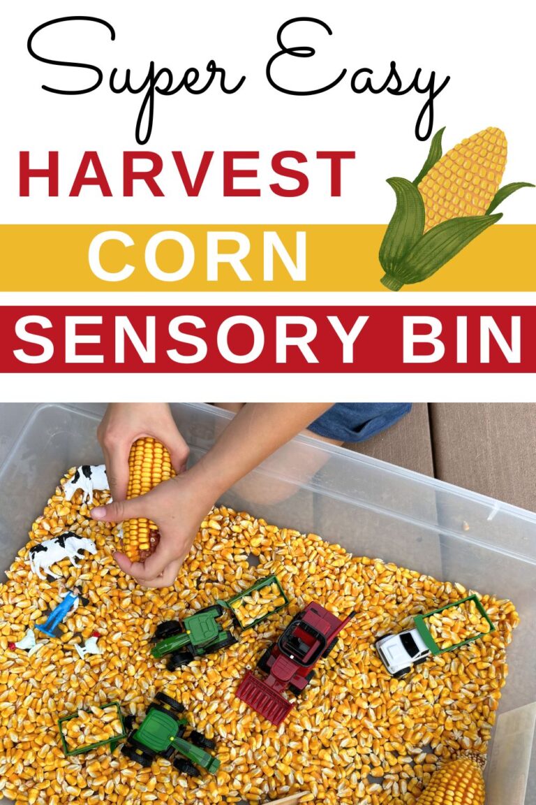 Easy Corn Sensory Bin for Fall Harvest & Farm Themes - Simply Full of ...