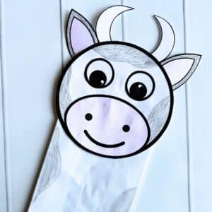 Easy Cow Paper Bag Puppet (Free Printable Template!) - Simply Full of ...