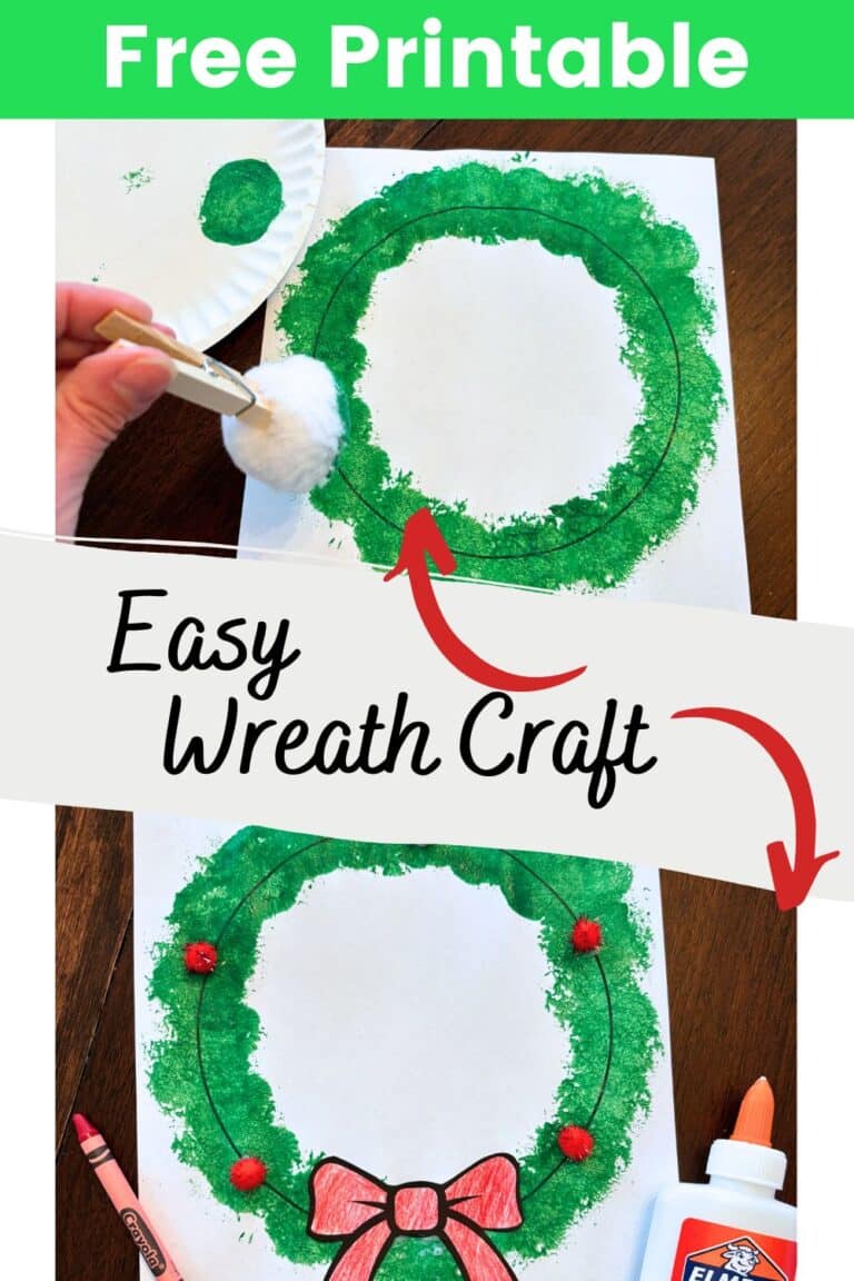 Easy Christmas Wreath Craft for Kids (Free Template) - Simply Full of ...