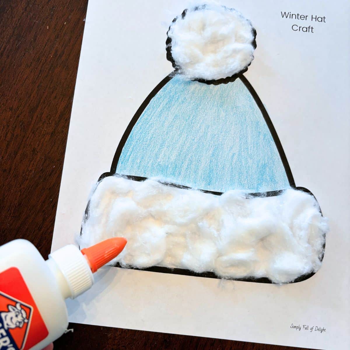 Preschool Easy Winter Hat Craft (Free Printable) - Simply Full of Delight