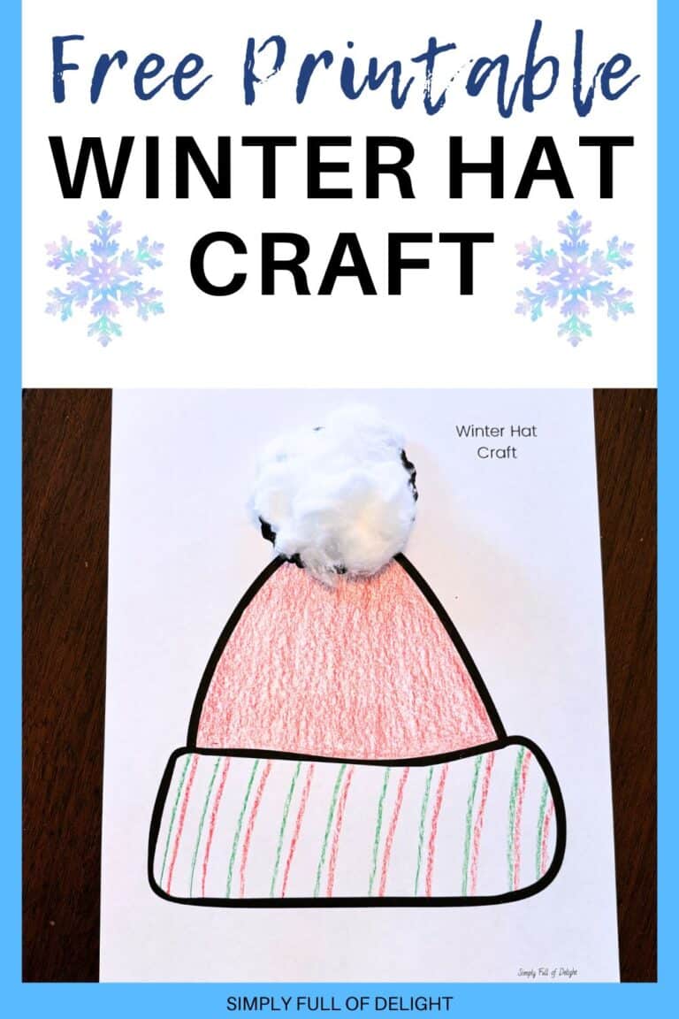Preschool Easy Winter Hat Craft (Free Printable) - Simply Full of Delight