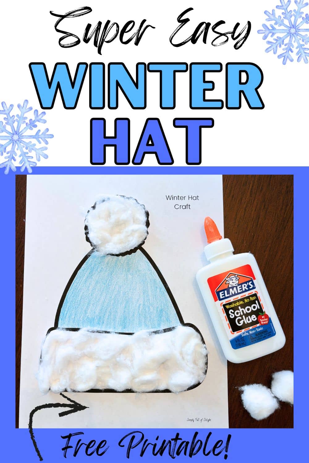 Preschool Easy Winter Hat Craft (Free Printable) - Simply Full of Delight