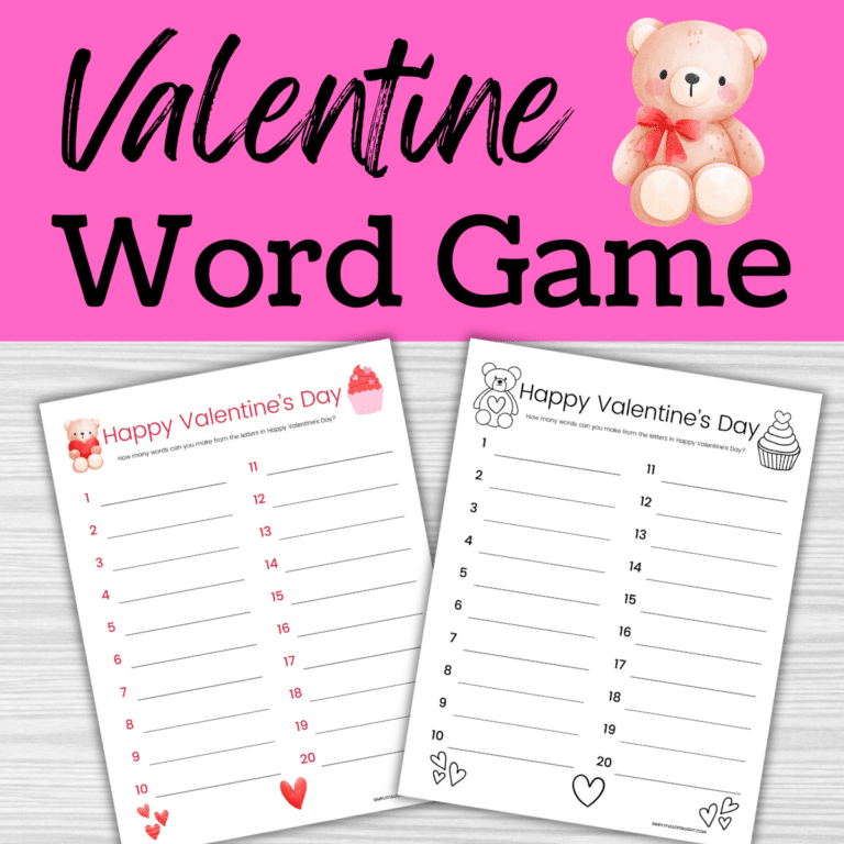 How Many Words Can You Make From Happy Valentine's Day - Simply Full of ...
