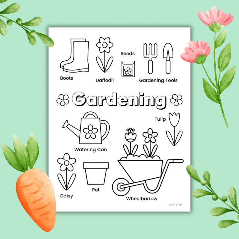 Cute Gardening Coloring Pages (Free Printables!) - Simply Full of Delight