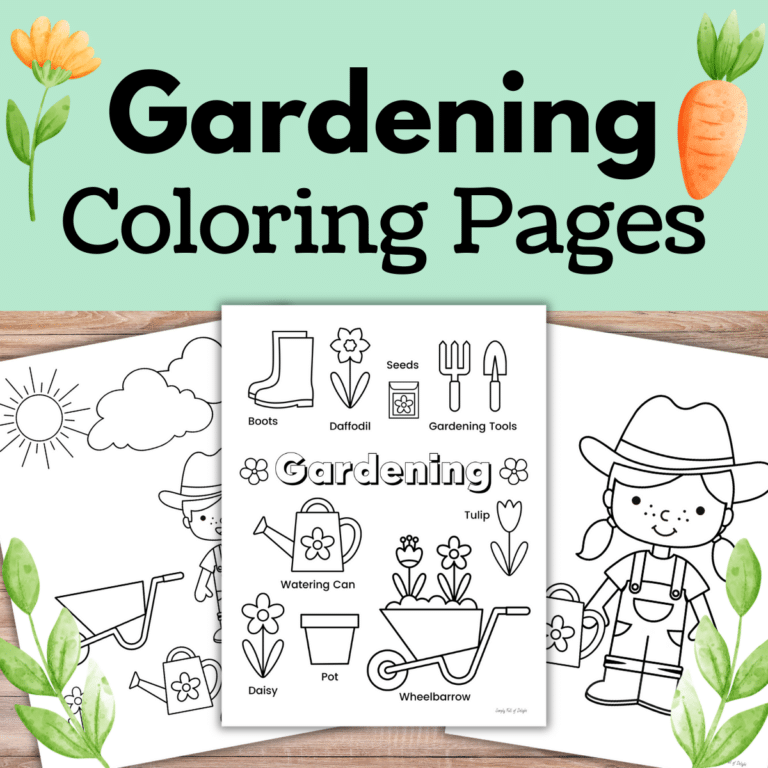 Cute Gardening Coloring Pages (Free Printables!) - Simply Full of Delight