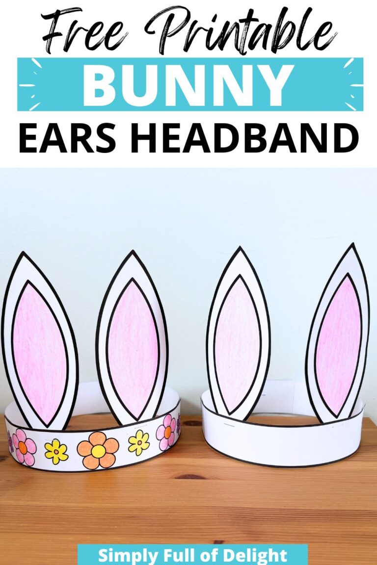Free Printable Easter Bunny Ears Headband for Kids - Simply Full of Delight