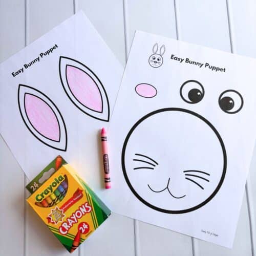 Easy Bunny Paper Bag Puppet Craft (Free Printable!) - Simply Full of ...