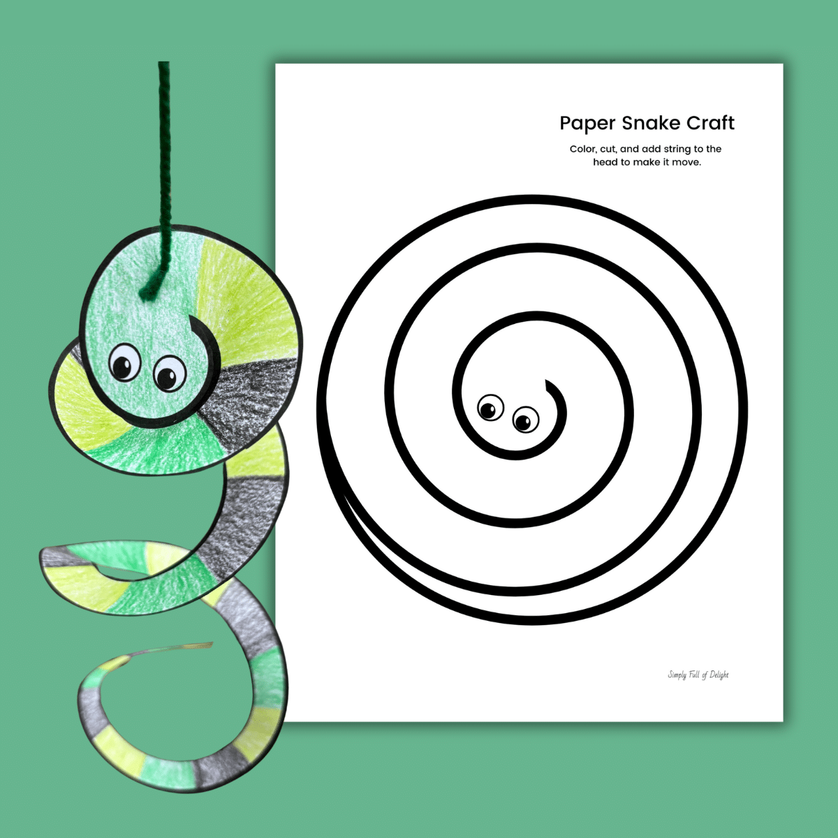 Printable Snake Craft for Kids (Free Template!) - Simply Full of Delight