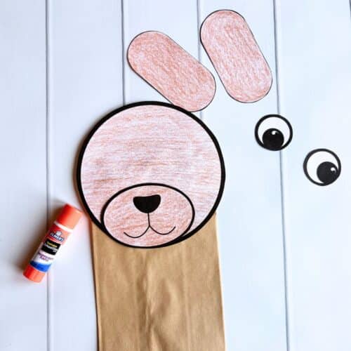 Easy Dog Paper Bag Puppet (Free Printable Template!) - Simply Full of ...