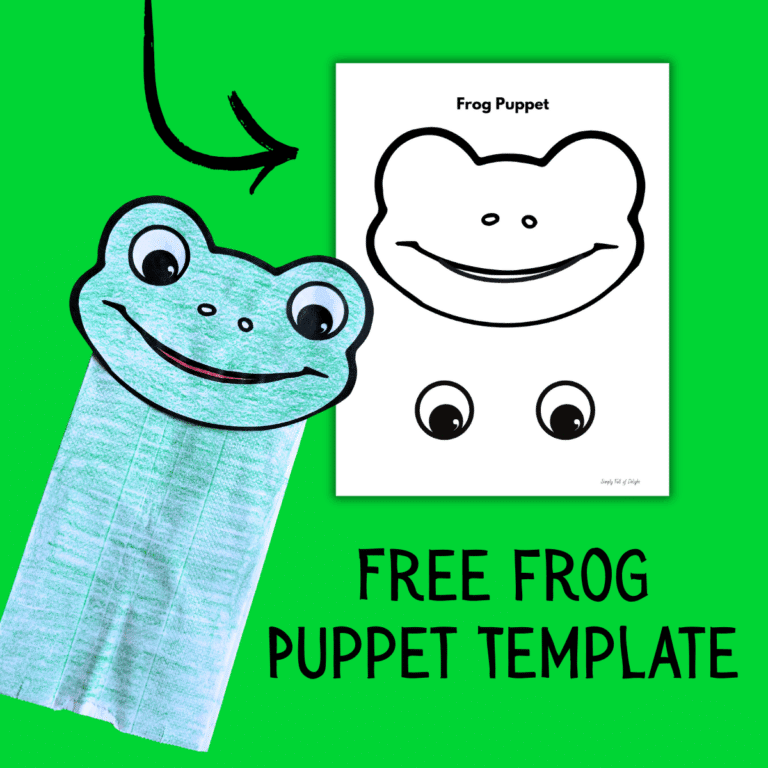 Easy Frog Paper Bag Puppet (Free Printable Template!) - Simply Full of ...