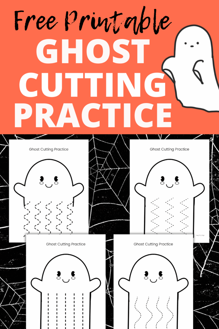 Ghost Cutting Skills Worksheets for Halloween - Simply Full of Delight