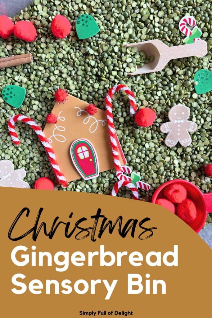 Easy Gingerbread Sensory Bin for Christmas - Simply Full of Delight