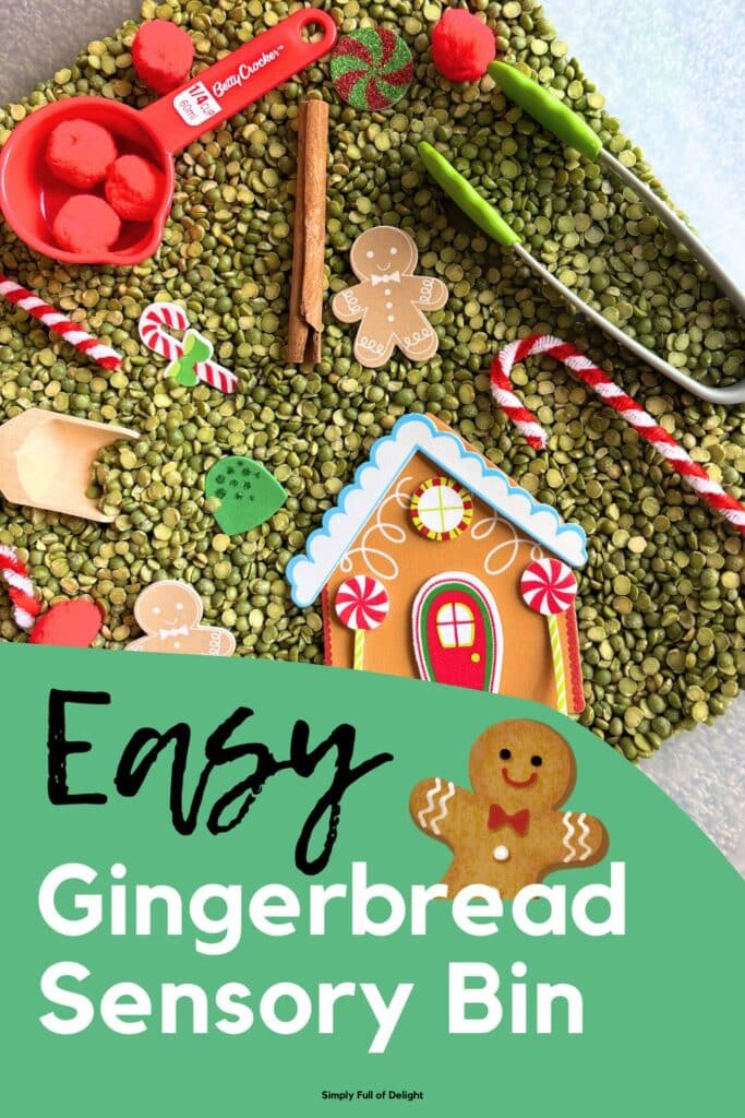 Easy Gingerbread Sensory Bin for Christmas - Simply Full of Delight