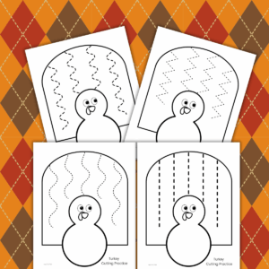 Turkey Cutting Skills Worksheets for Thanksgiving - Simply Full of Delight