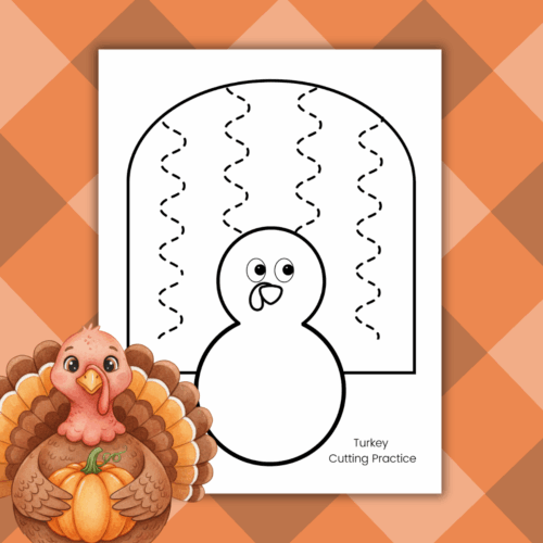 Turkey Cutting Skills Worksheets for Thanksgiving - Simply Full of Delight