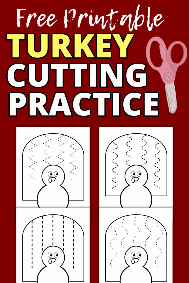 Turkey Cutting Skills Worksheets for Thanksgiving - Simply Full of Delight