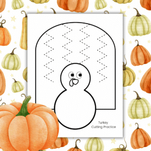Turkey Cutting Skills Worksheets for Thanksgiving - Simply Full of Delight