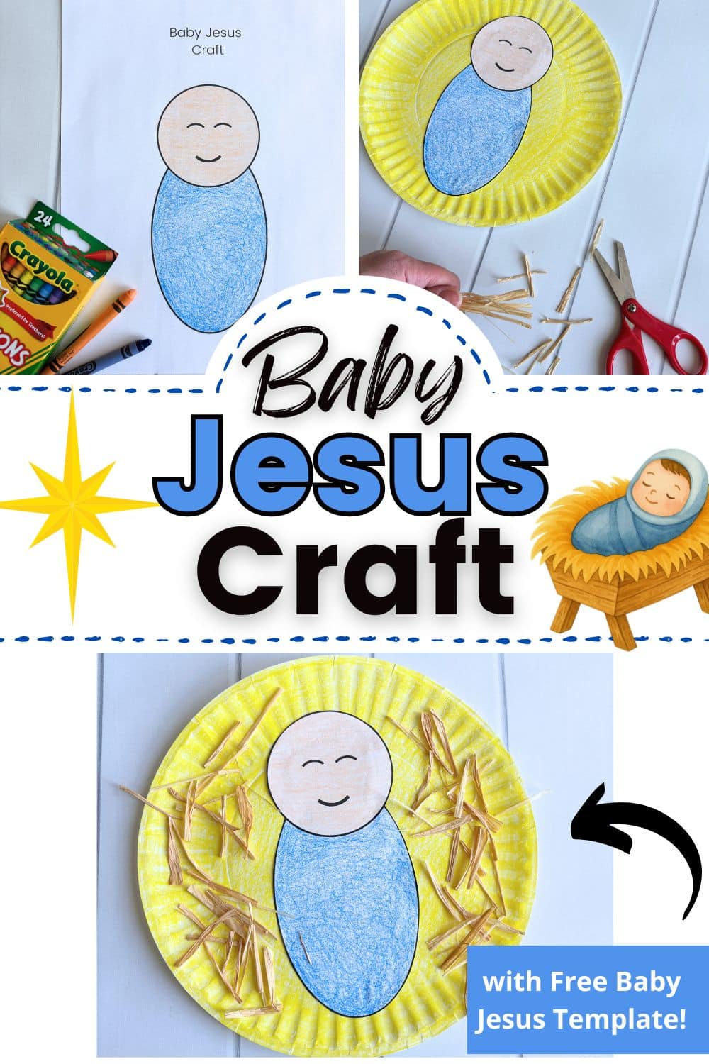 Easy Baby Jesus Craft for Kids (Free Printable!) - Simply Full of Delight