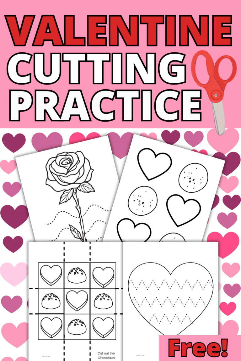 Valentine Cutting Skills Worksheets (Free Printable!) - Simply Full of ...