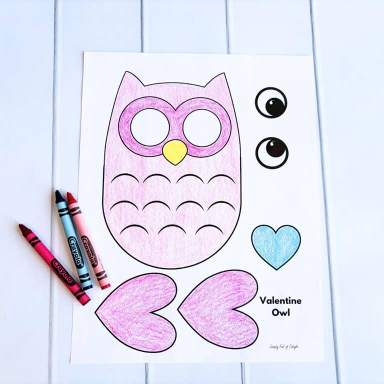 Easy Valentine Owl Craft for Kids (Free Printable!) - Simply Full of ...