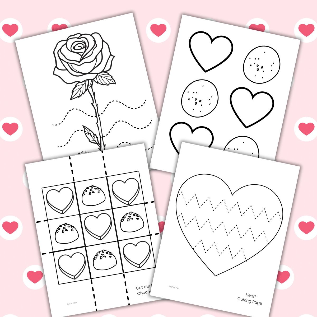 Valentine Cutting Skills Worksheets (Free Printable!) - Simply Full of ...