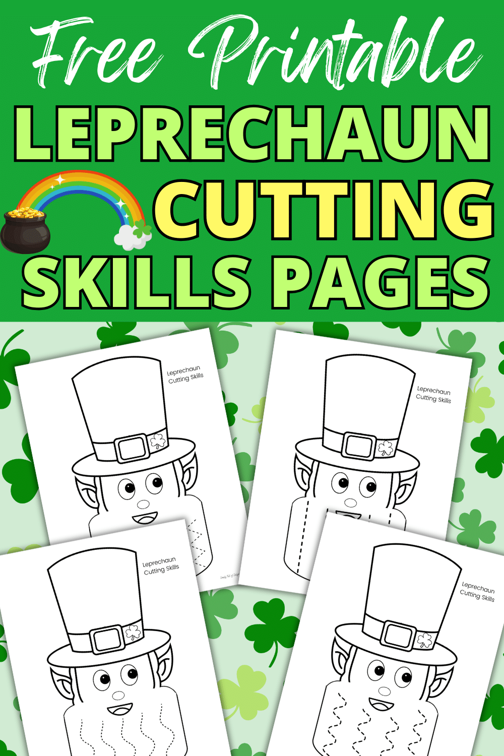 Leprechaun Cutting Skills Worksheets for St. Patrick's Day - Simply ...