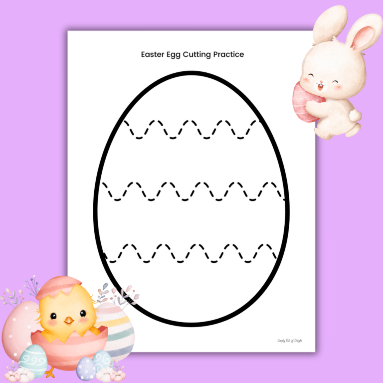 Easter Cutting Skills Worksheets (Free Printable!) - Simply Full of Delight