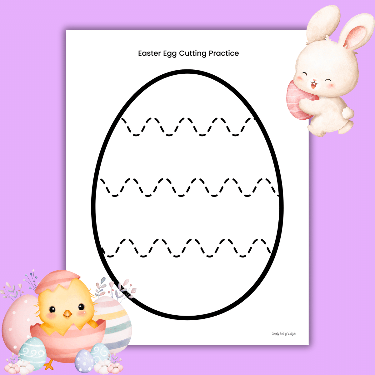 Easter Cutting Skills Worksheets (Free Printable!) - Simply Full of Delight