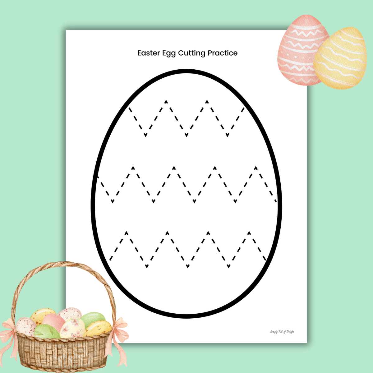 Easter Cutting Skills Worksheets (Free Printable!) - Simply Full of Delight