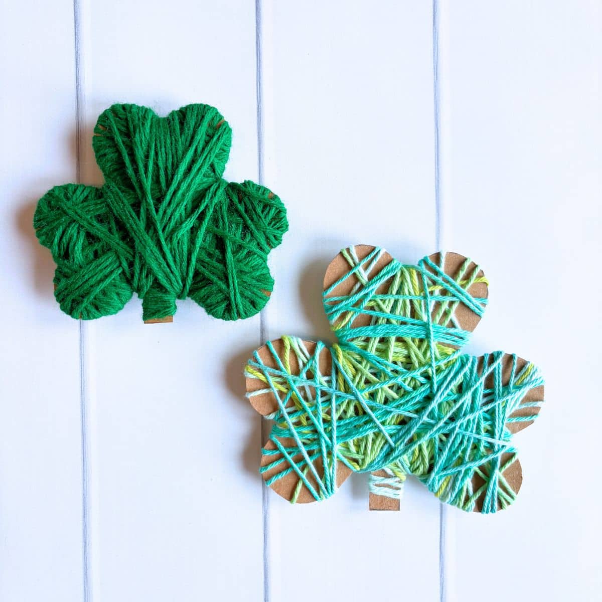 Yarn Shamrock Craft for Kids (Free Shamrock Template) - Simply Full of ...
